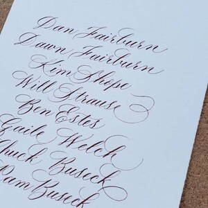 Calligraphy Seating Chart Cards Wax Seal Seating Chart for Weddings and ...