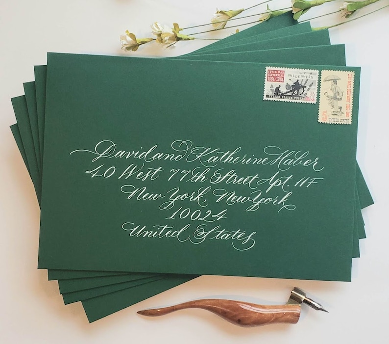 Hand Lettered Calligraphy Envelope, Wedding Invitation Calligraphy - Etsy