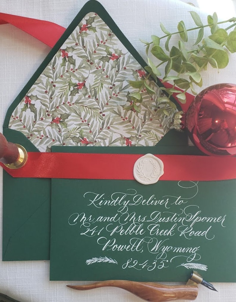 Christmas Card Calligraphy Addressing on Envelopes Holiday Card ...