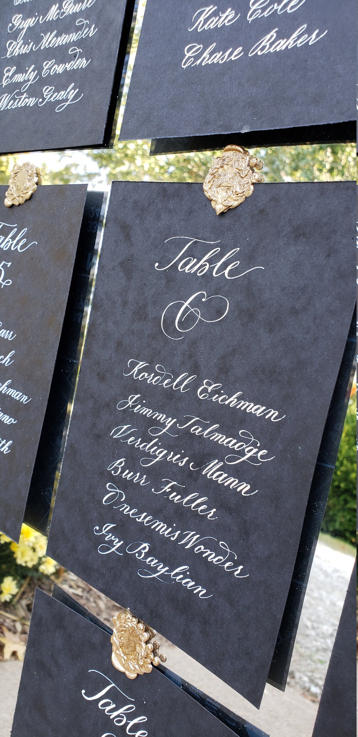 Seating Chart Cards With Wax Seals, Table Assignment Cards for Weddings ...