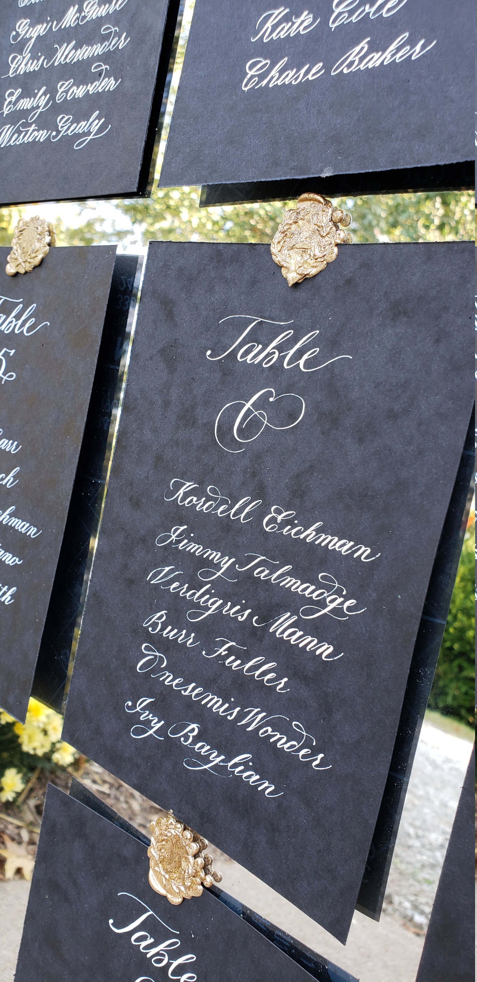 Seating Chart Cards With Wax Seals, Table Assignment Cards for Weddings ...