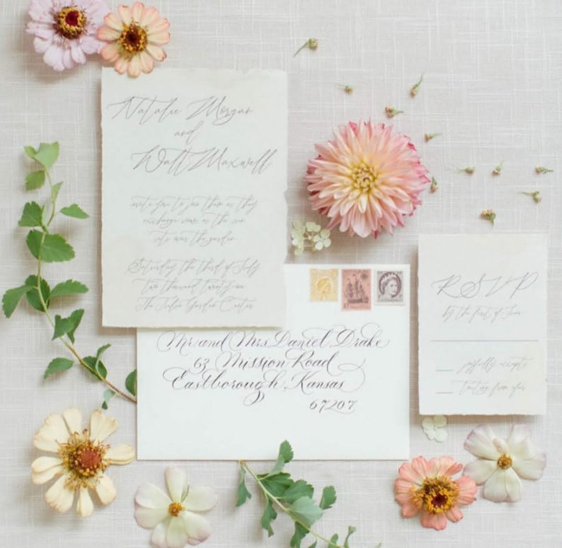 Calligraphy Addressing With Return Address on Back Wedding - Etsy