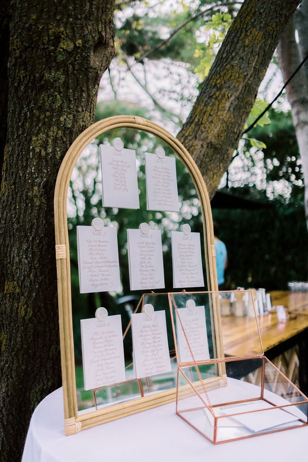 Calligraphy Seating Chart Cards Wax Seal Seating Chart for Weddings and ...