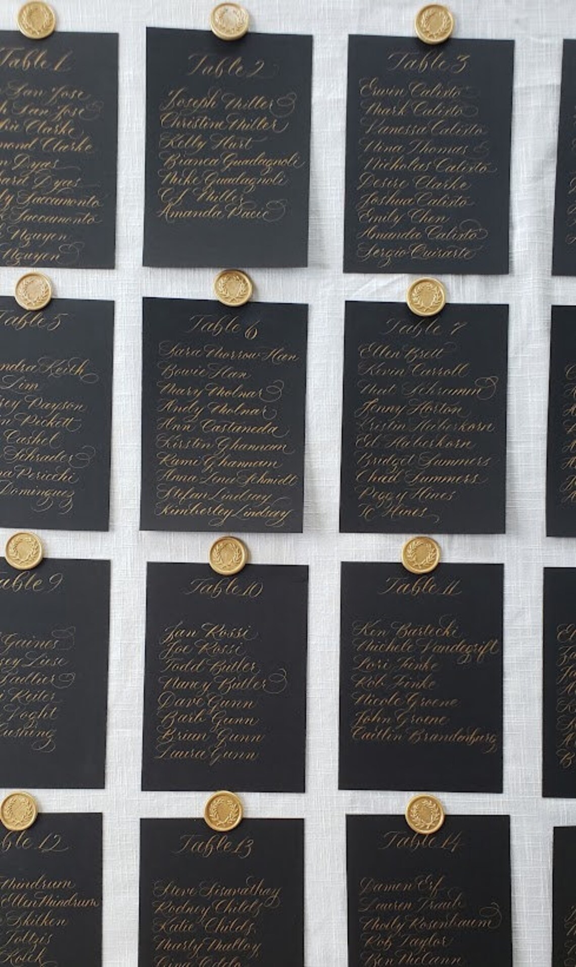 Seating Chart Cards Fundraising Event Formal Seating Wax Seal - Etsy