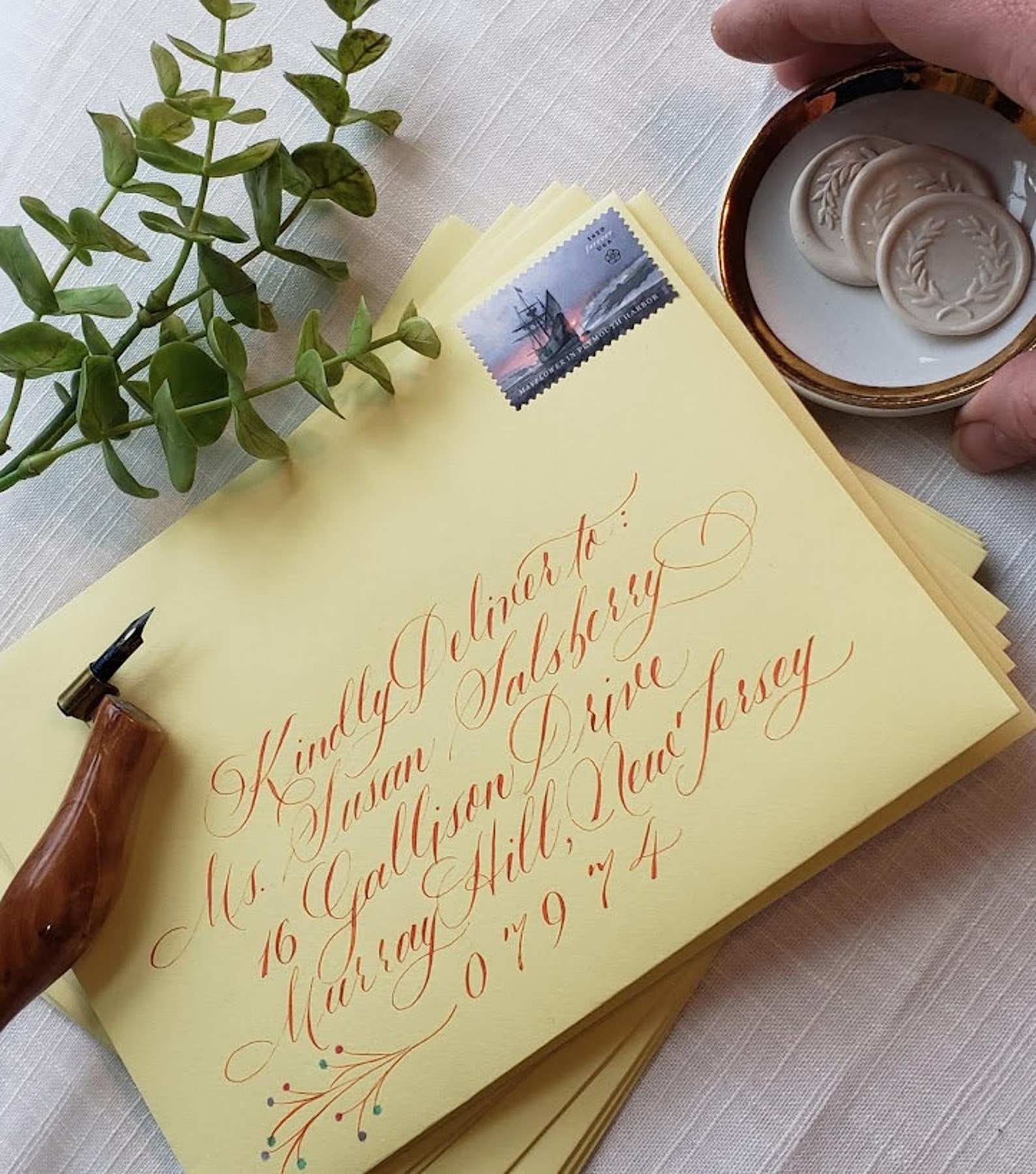 Hand Lettered Calligraphy With Floral Embellishment Custom - Etsy