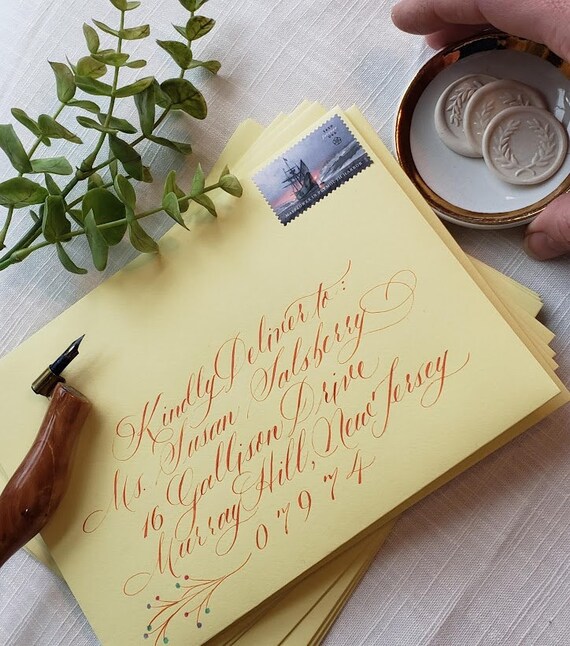 Hand Lettered Calligraphy With Floral Embellishment Custom - Etsy