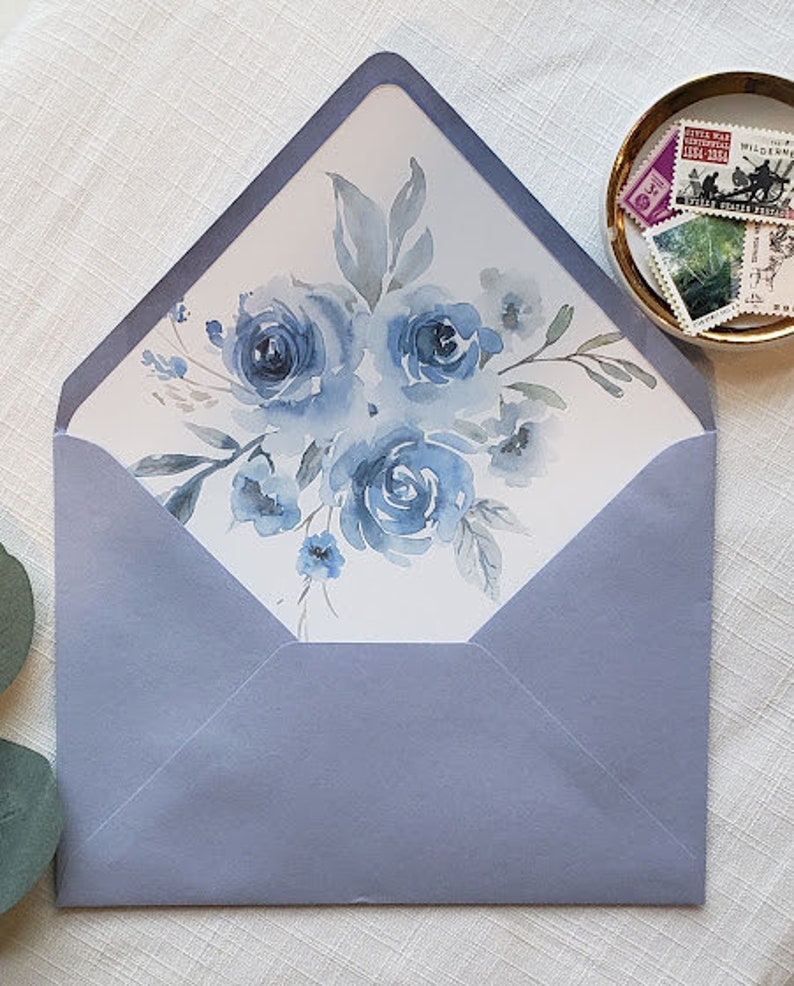 Envelope Liner Printable Instant Download Envelope Liner Blue - Etsy