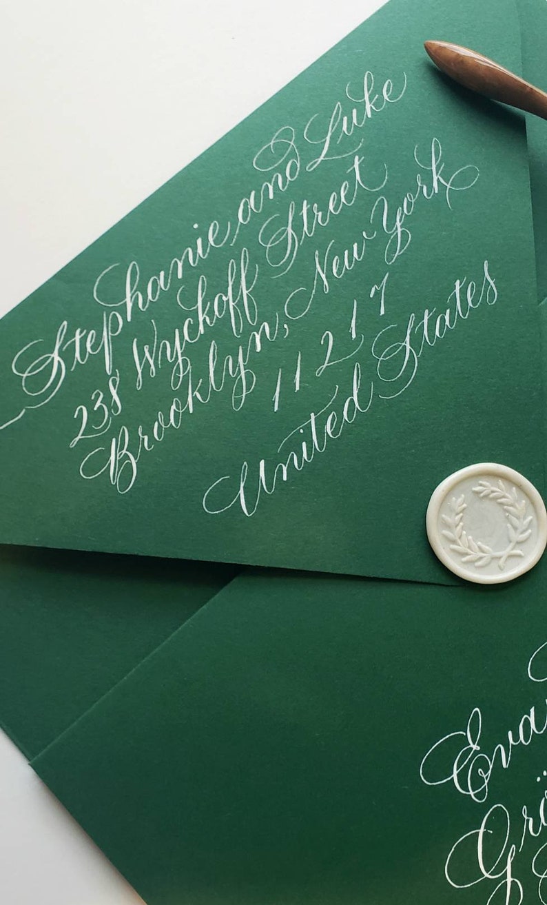 Calligraphy Addressing With Return Address on Back Wedding - Etsy