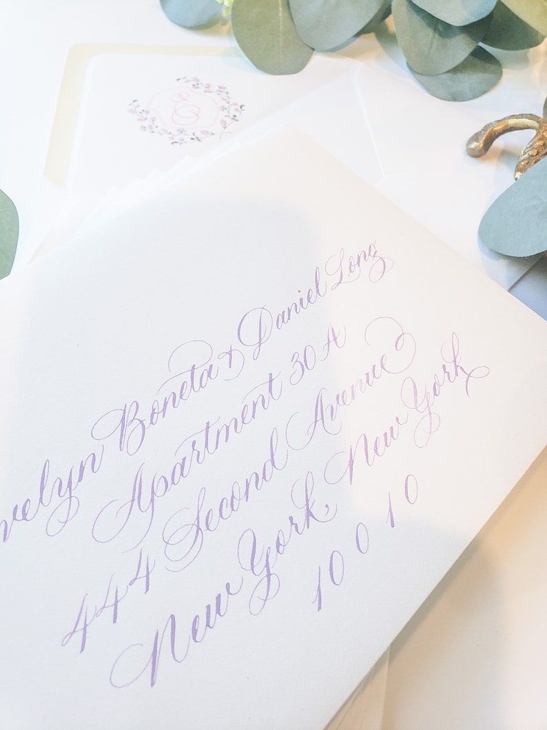 Hand Lettered Calligraphy Envelope Wedding Invitation - Etsy