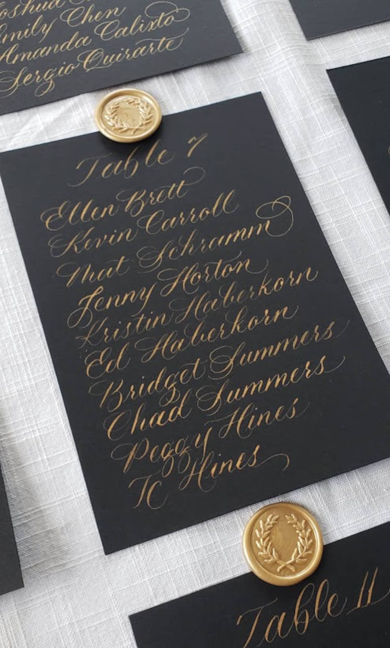 Business Lunch Seating Chart Cards Wax Seal Corporate Dinner Seating ...