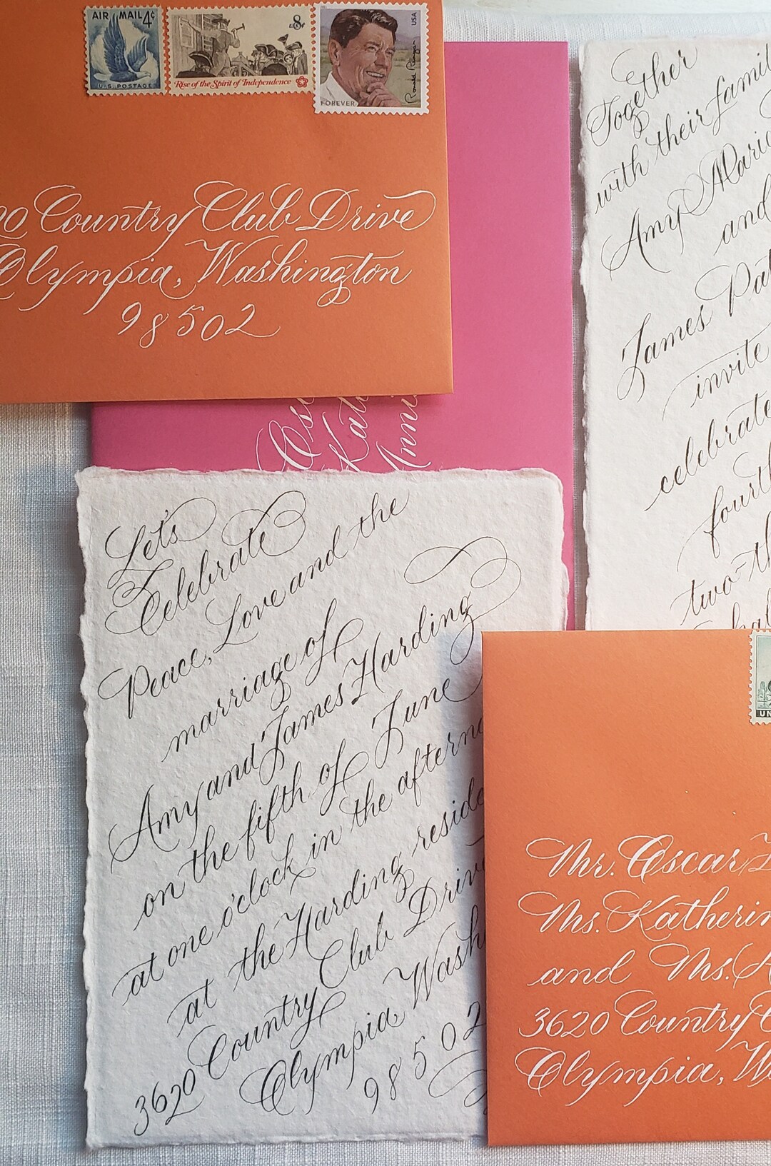 Hand Calligraphy Custom Invitation | Boho and French Inspired Wedding ...