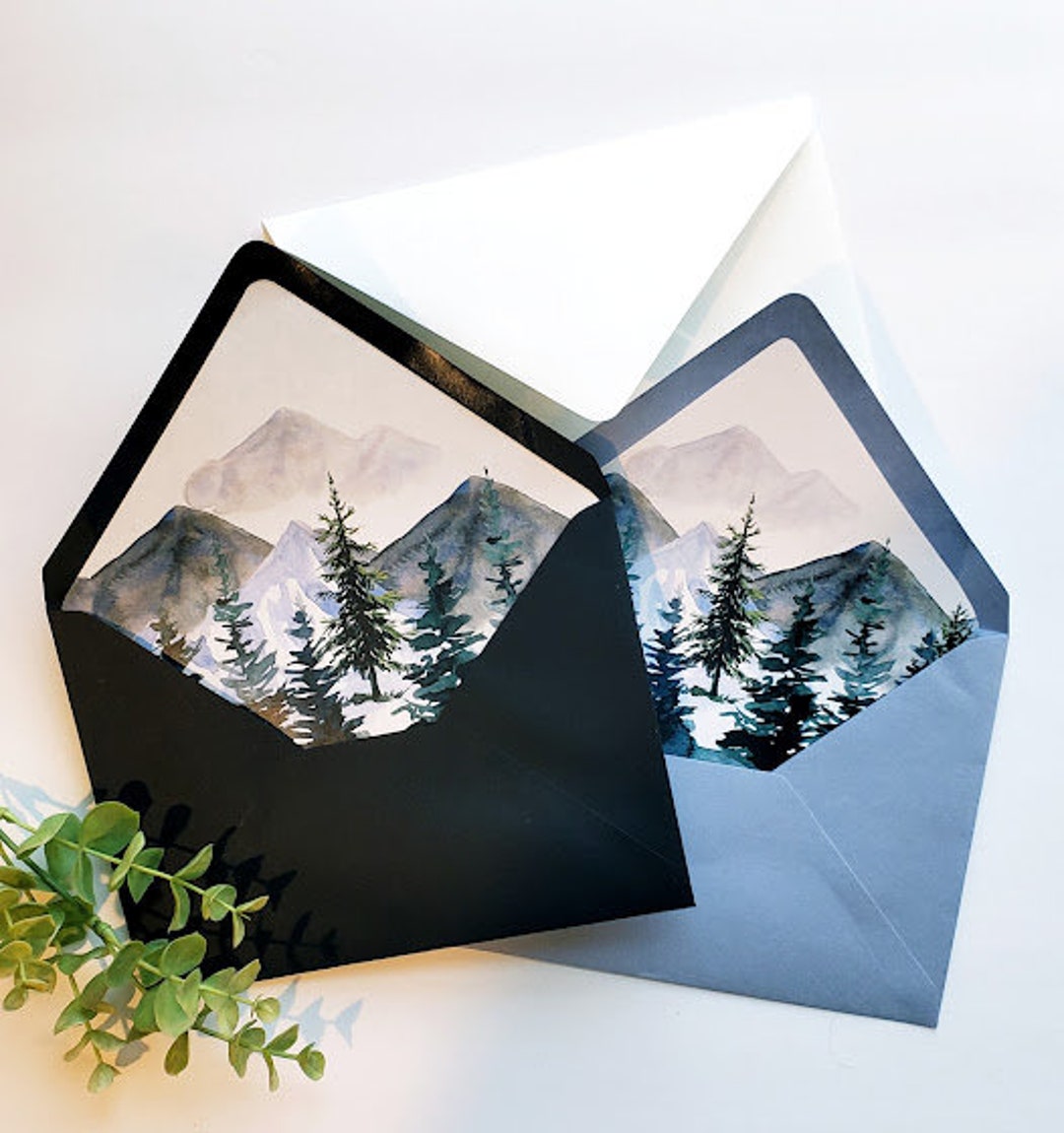 Envelope Liner Mountain With Pine Tree Instant Download, Envelope Liner ...