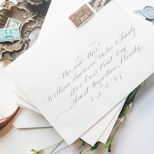 Calligraphy Addressing With Return Address on Back Wedding Calligraphy ...