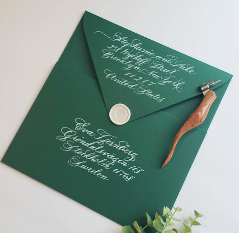 Calligraphy Addressing With Return Address on Back Wedding - Etsy