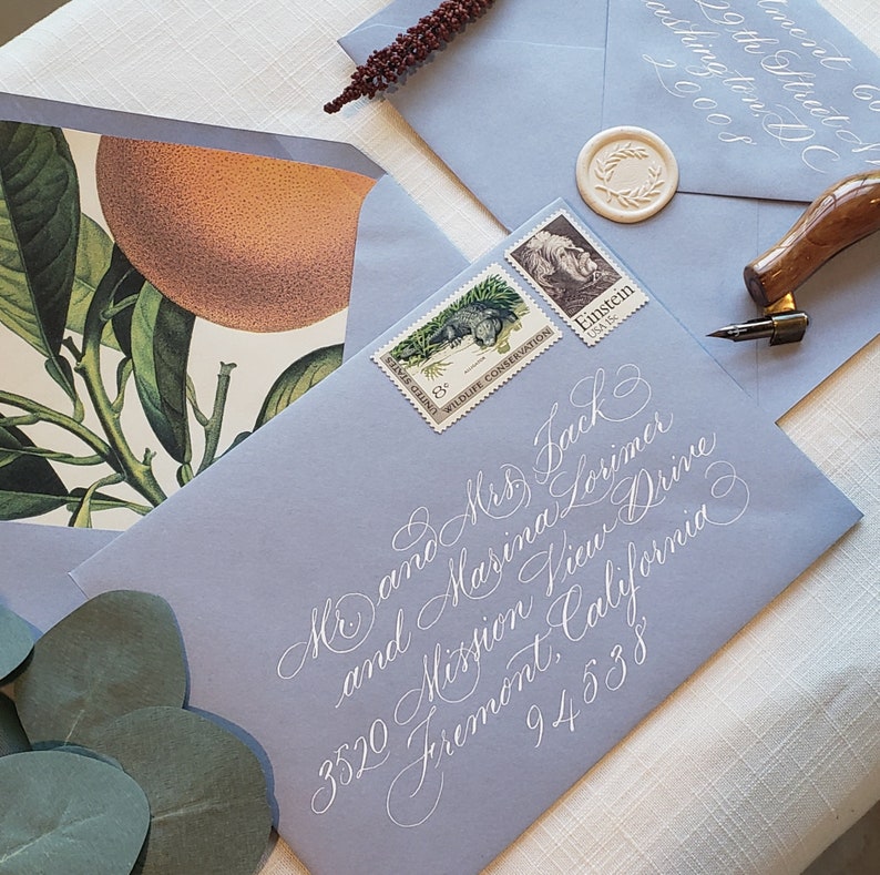 Hand Lettered Calligraphy Envelope, Wedding Invitation Calligraphy - Etsy