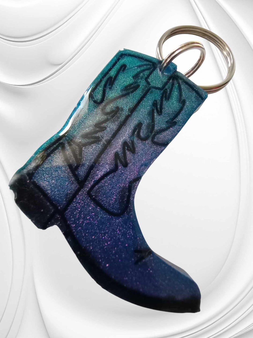 Cowboy/cowgirl Boot Keychain - Etsy