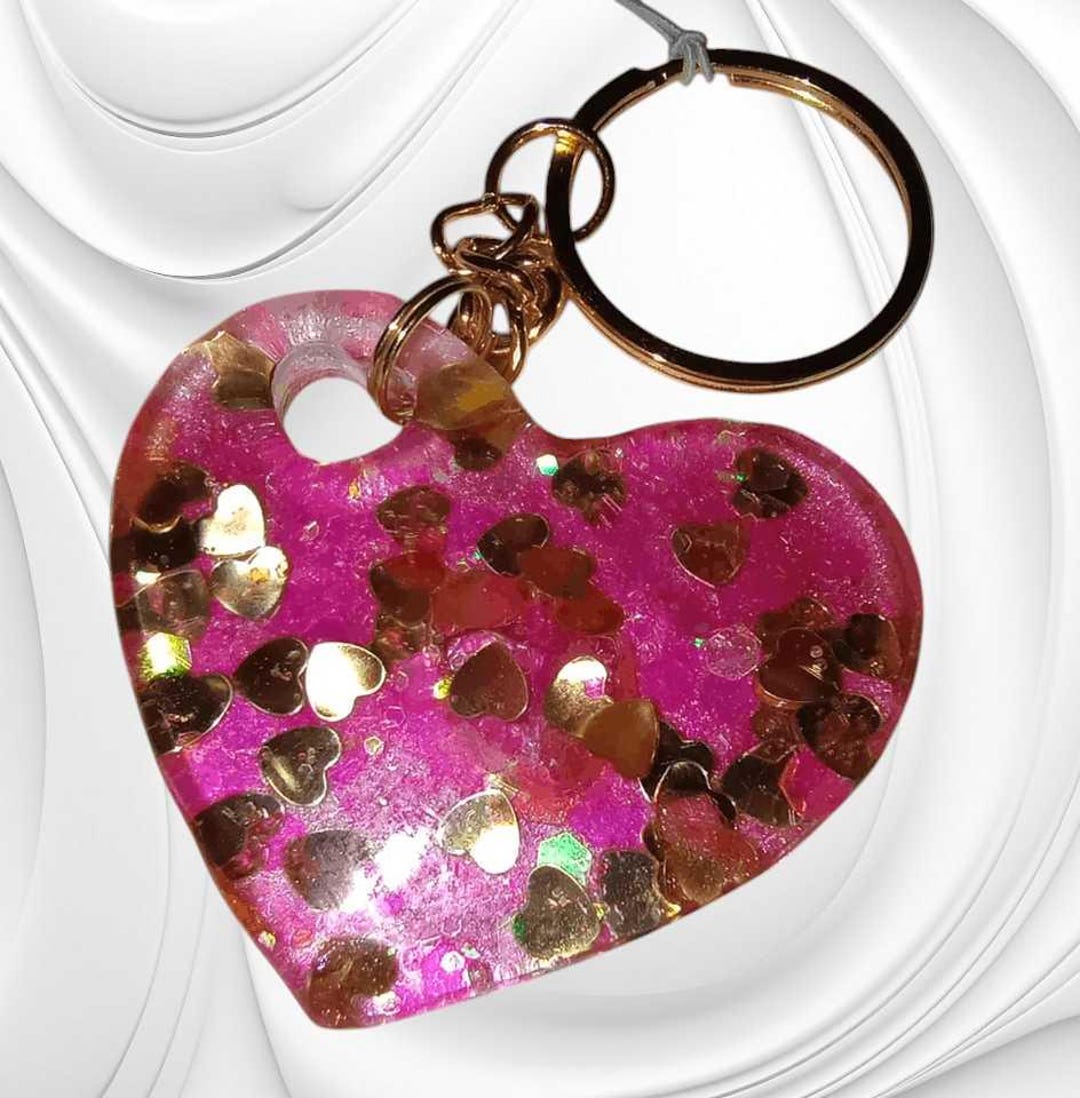 Handmade Pink and Gold Bling Key Hain - Etsy