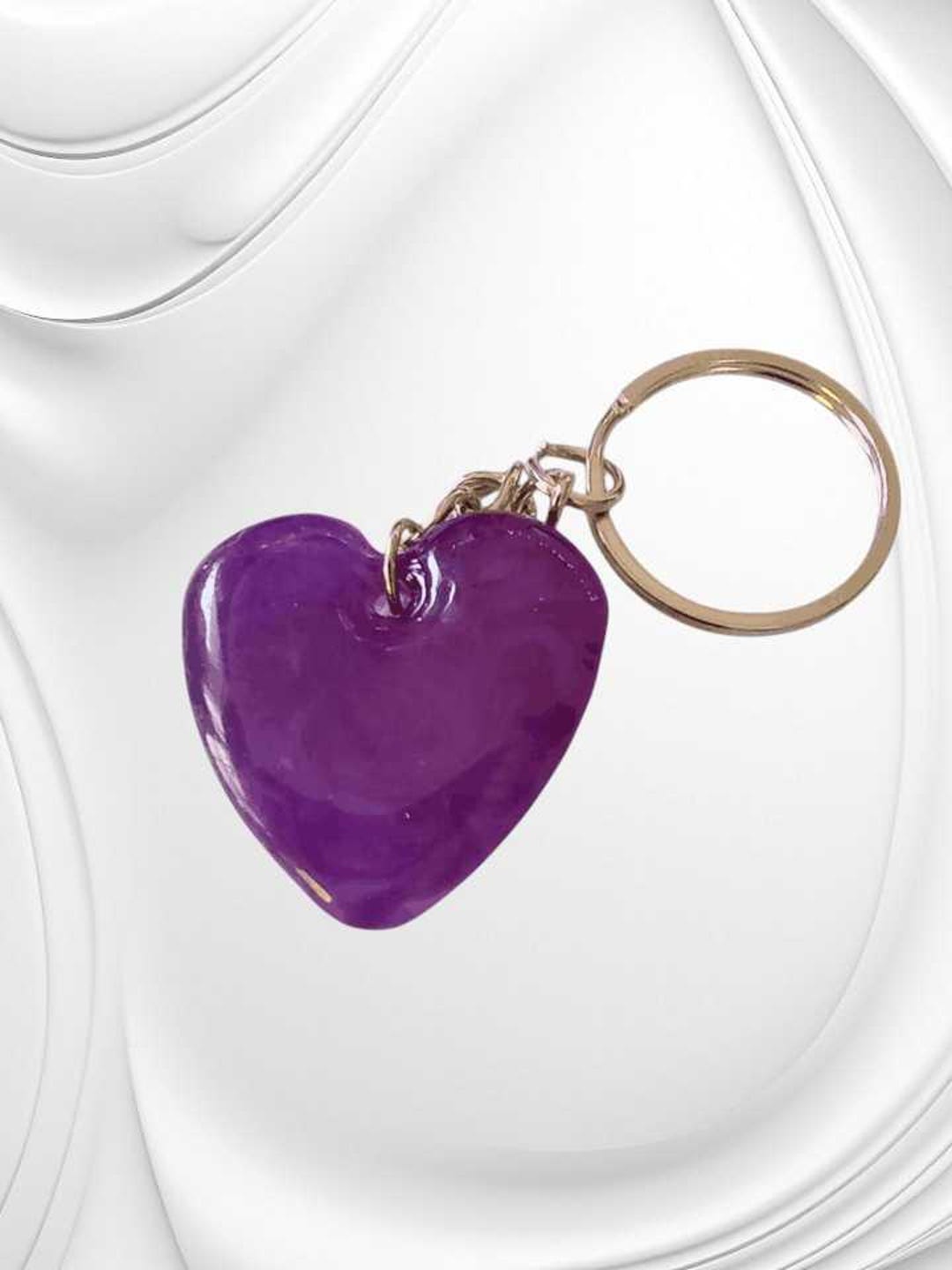 Purple Heart Keychain - Etsy