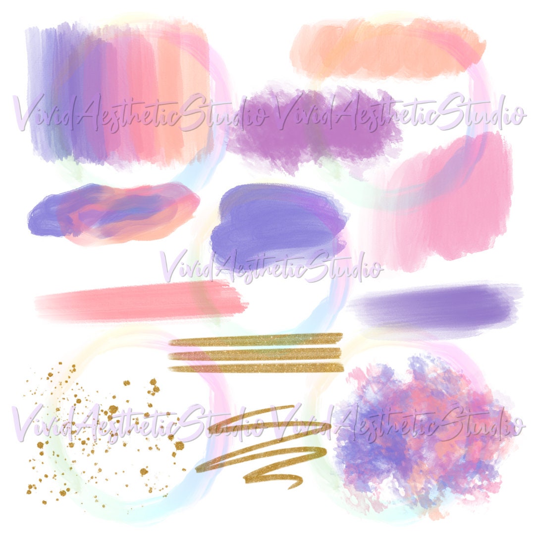 12 Watercolor Brush Stroke Clipart Brush Stroke Watercolor - Etsy