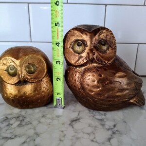 Vintage MCM Jaru California Gold Plaster Owls Heavy Chalkware Plaster ...