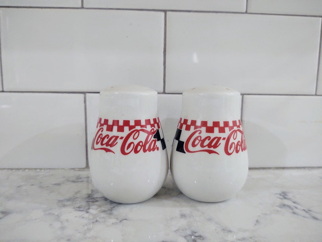 Vintage 1999 Coca-cola Gibson Brand Salt & Pepper Shakers Checkerboard ...
