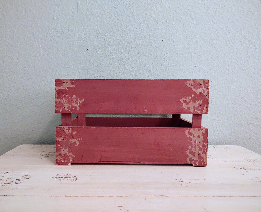 Chippy Shabby Red Box Container Home Décor Home Storage - Etsy