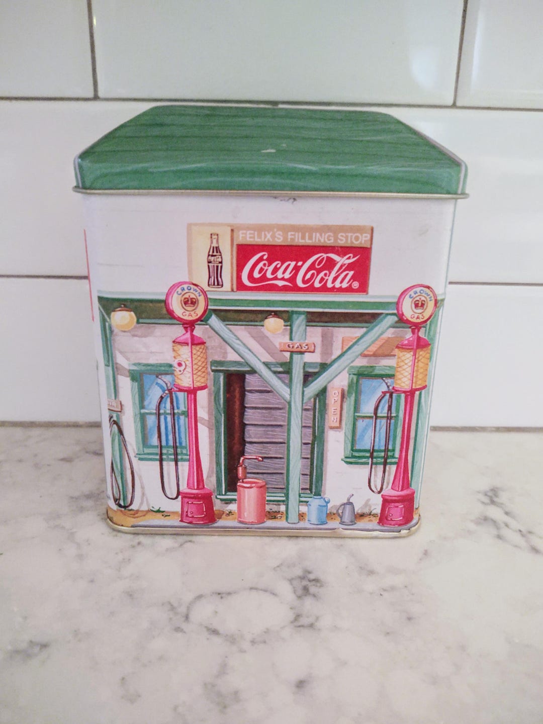 Vintage 1992 Coca-cola Tin Canister: Bristolware Felix's Filling Stop ...