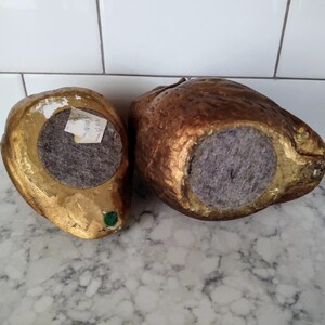 Vintage MCM Jaru California Gold Plaster Owls Heavy Chalkware Plaster ...