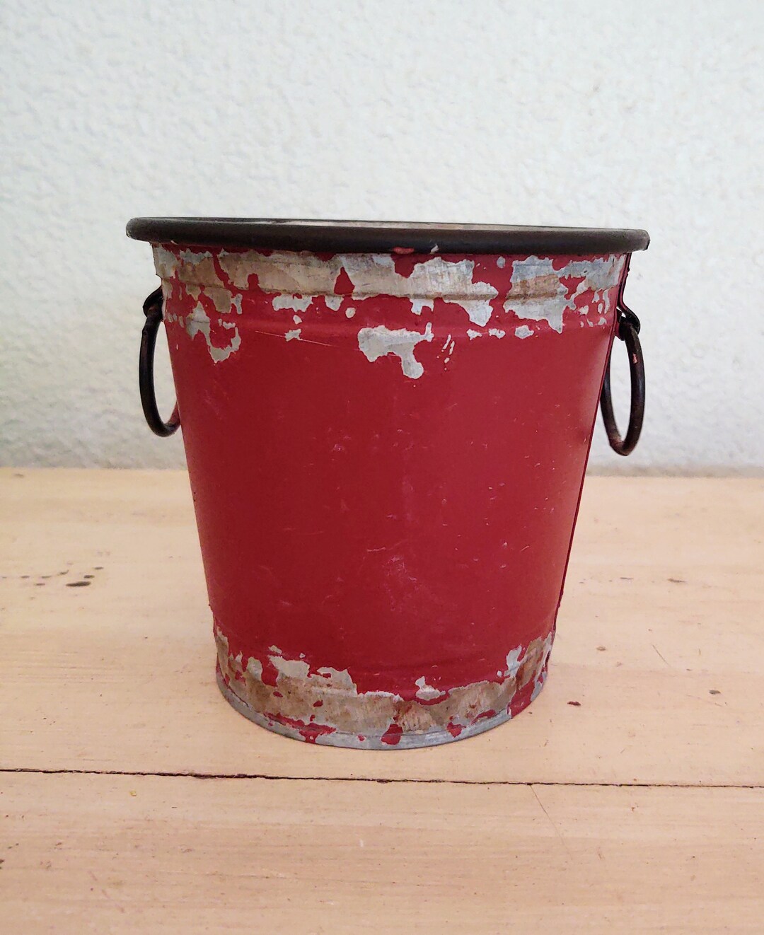 Patina Red Pail With Circle Handles Year Unknown - Etsy
