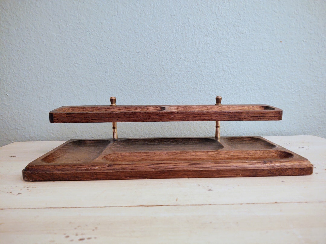 Vintage 2-tiered Solid Wood Desktop Organizer - Etsy