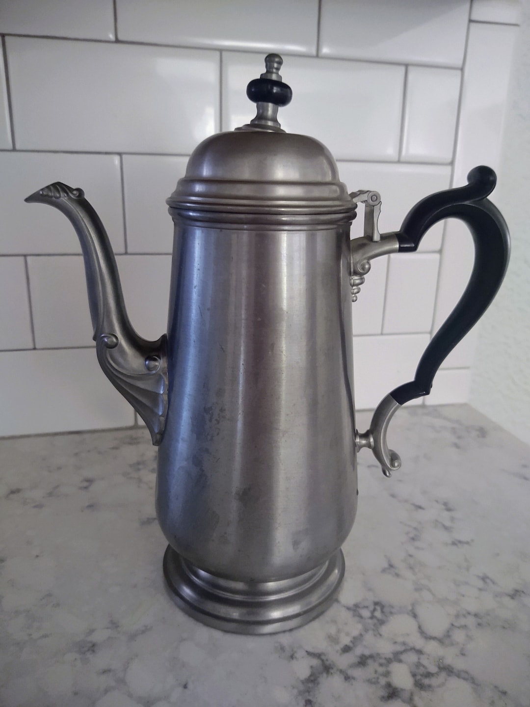 Vintage Oneida Heirloom Pewter Tea/coffee Pot With Black - Etsy