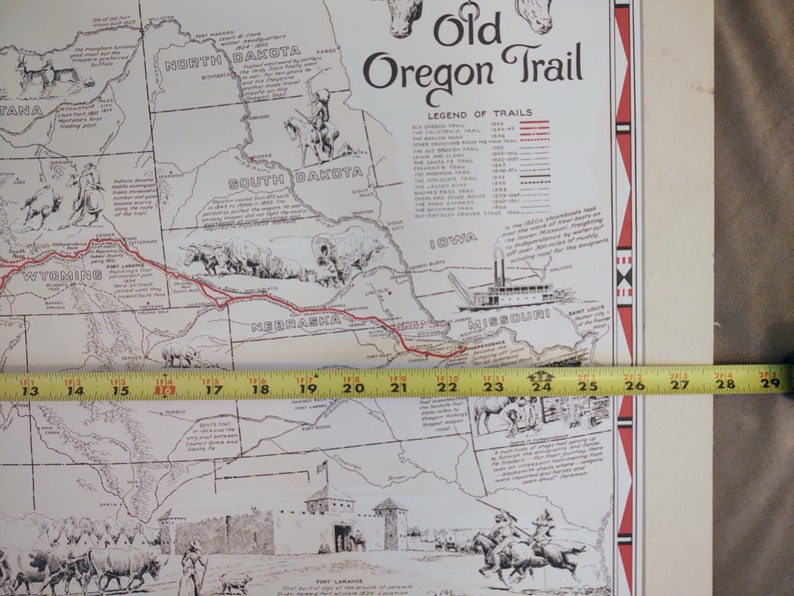 1948 Irvin Shope Illustrated Old Oregon Trail Western United States ...