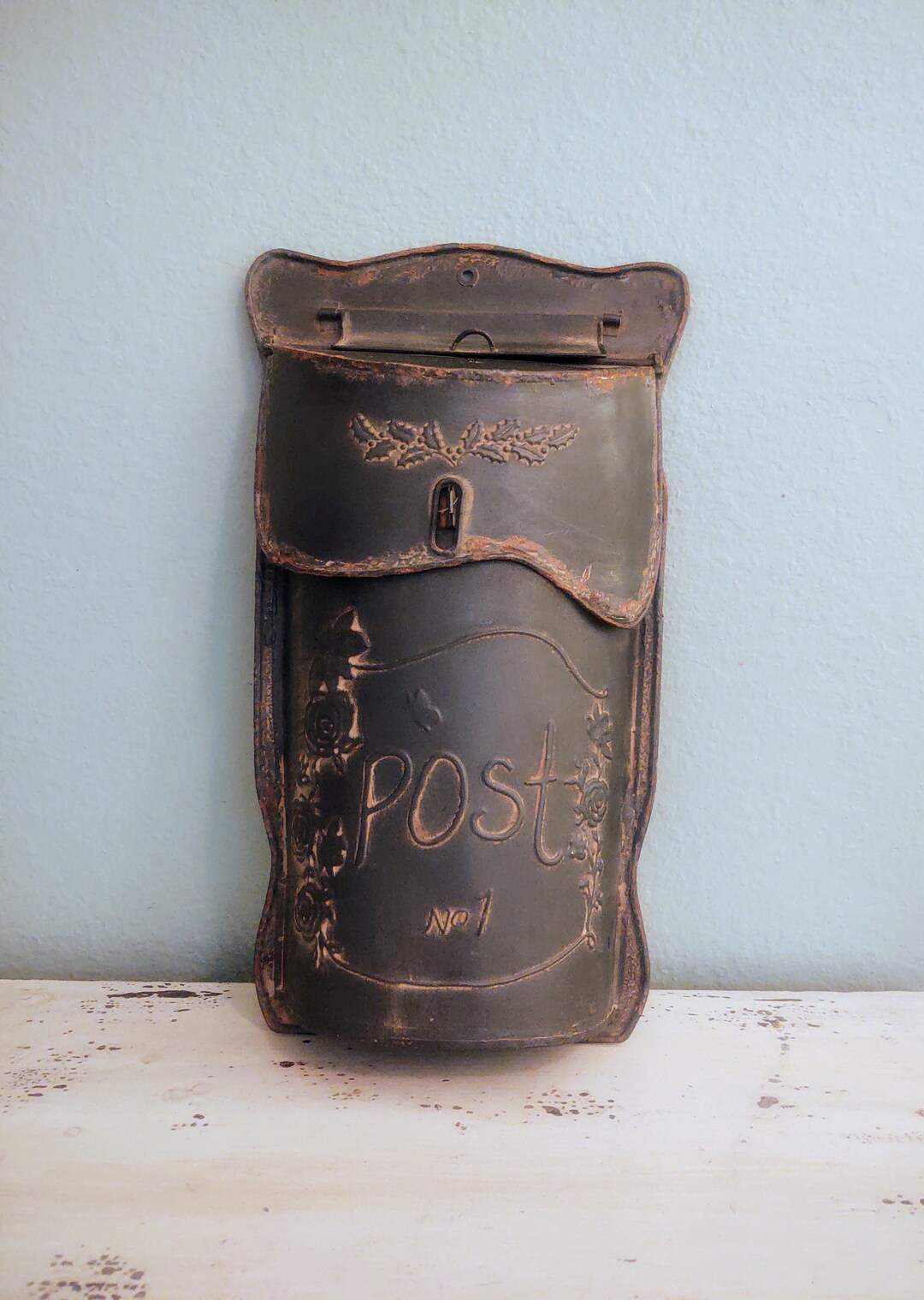 Perfect Rusted Tin Wall Mounted Mailbox - Etsy