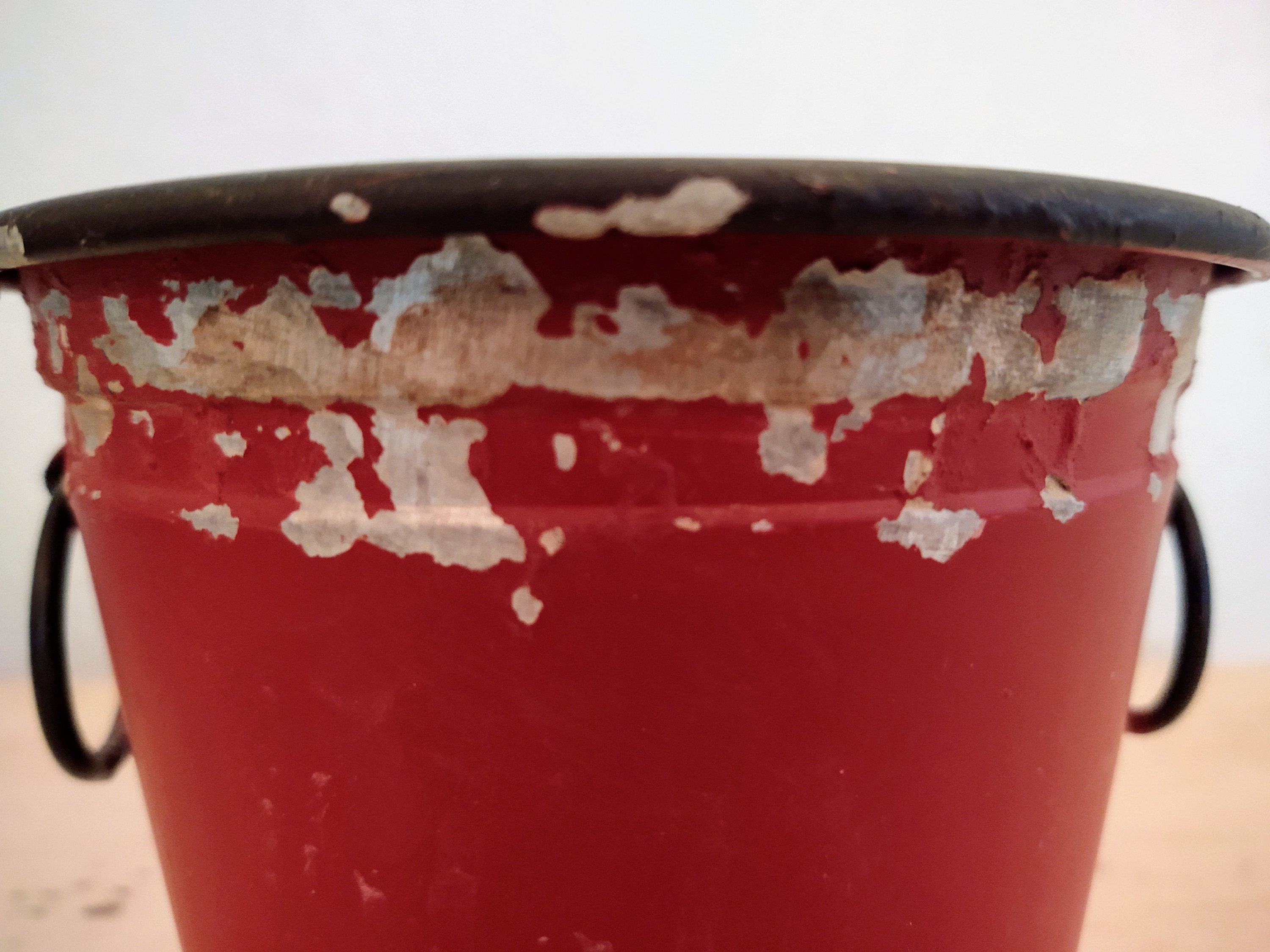Patina Red Pail With Circle Handles Year Unknown - Etsy