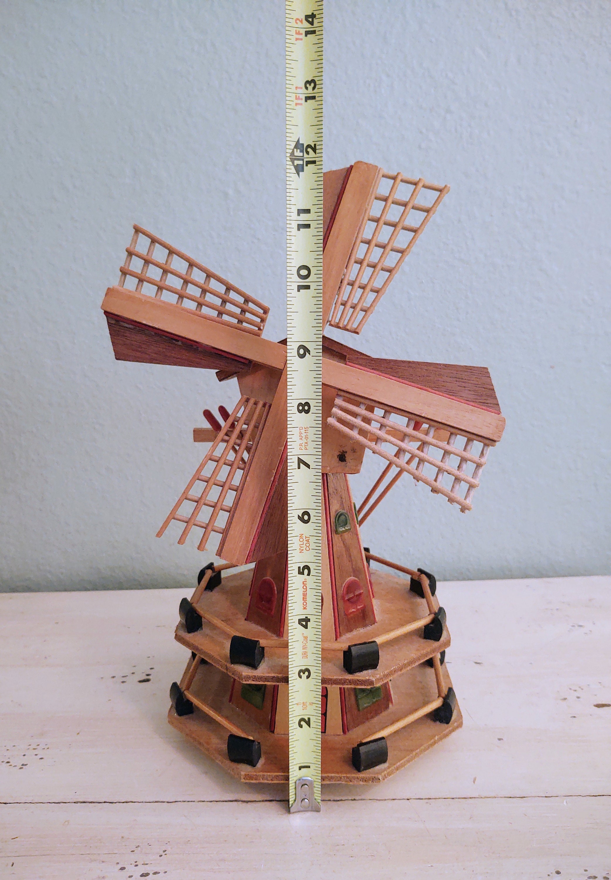 Vintage 1970's Wooden Dutch Windmill Music Box With Turning Windmill ...