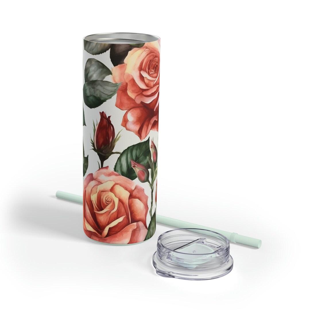 Birth Flower Tumbler, June Birthday Gift, Birthmonth Gift, Rose Cup ...