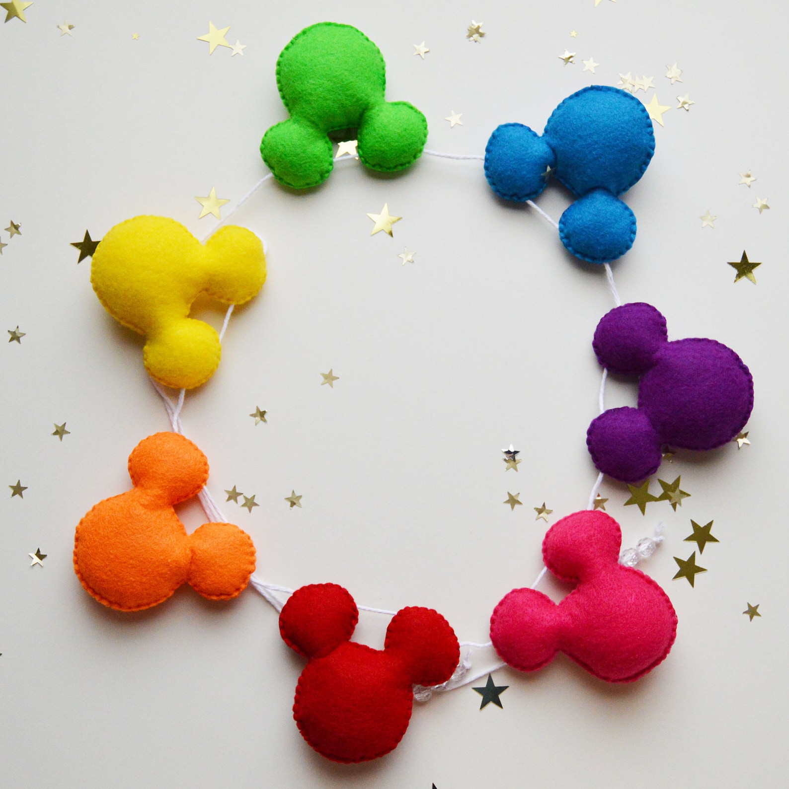 Disney Rainbow Garland, Pastel Mickey Garland, Disney Banner, Colorful ...