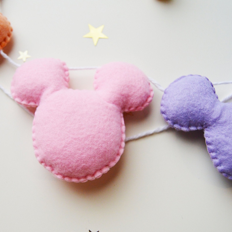 Disney Rainbow Garland, Pastel Mickey Garland, Disney Banner, Colorful ...