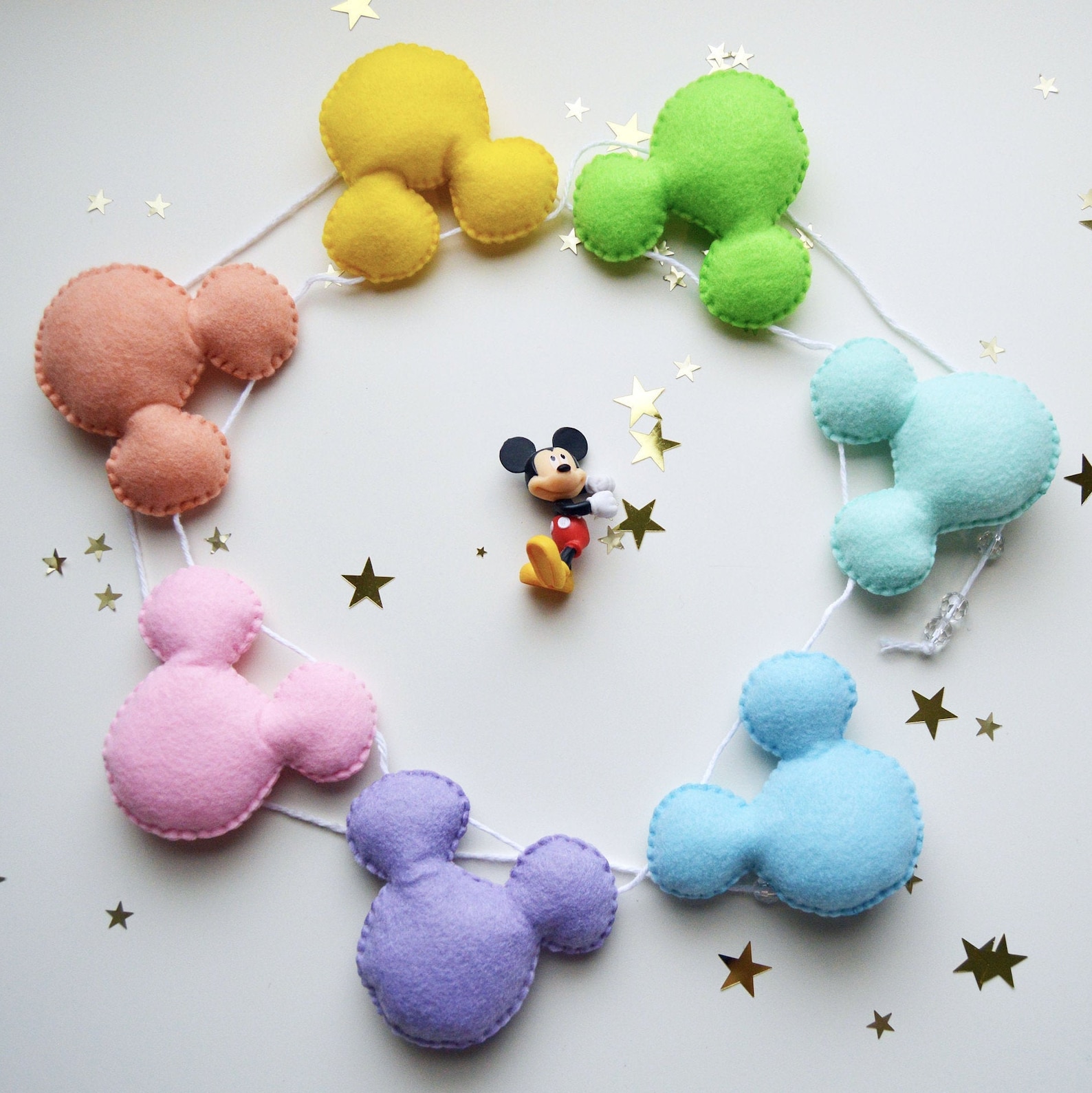 Disney Rainbow Garland, Pastel Mickey Garland, Disney Banner, Colorful ...