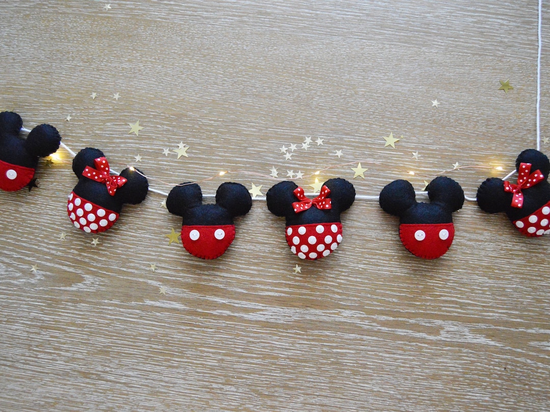 Mickey & Minnie Garland, Disney Garland, Felt Garland, Mickey Garland ...