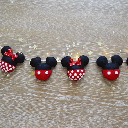 Mickey & Minnie Garland Disney Garland Felt Garland Mickey - Etsy