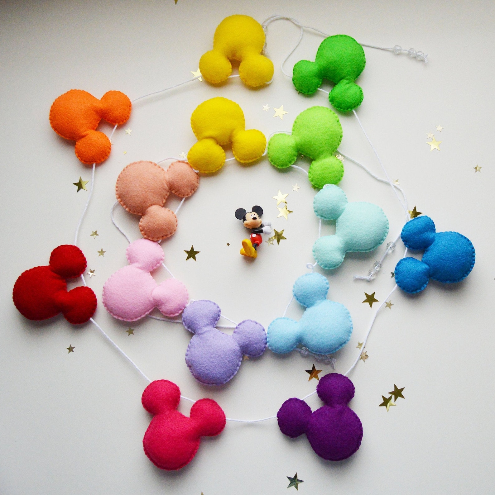Disney Rainbow Garland, Pastel Mickey Garland, Disney Banner, Colorful ...