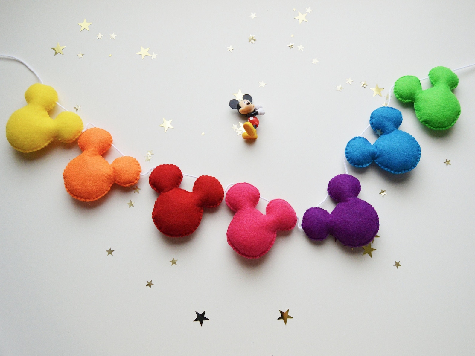 Disney Rainbow Garland, Pastel Mickey Garland, Disney Banner, Colorful ...