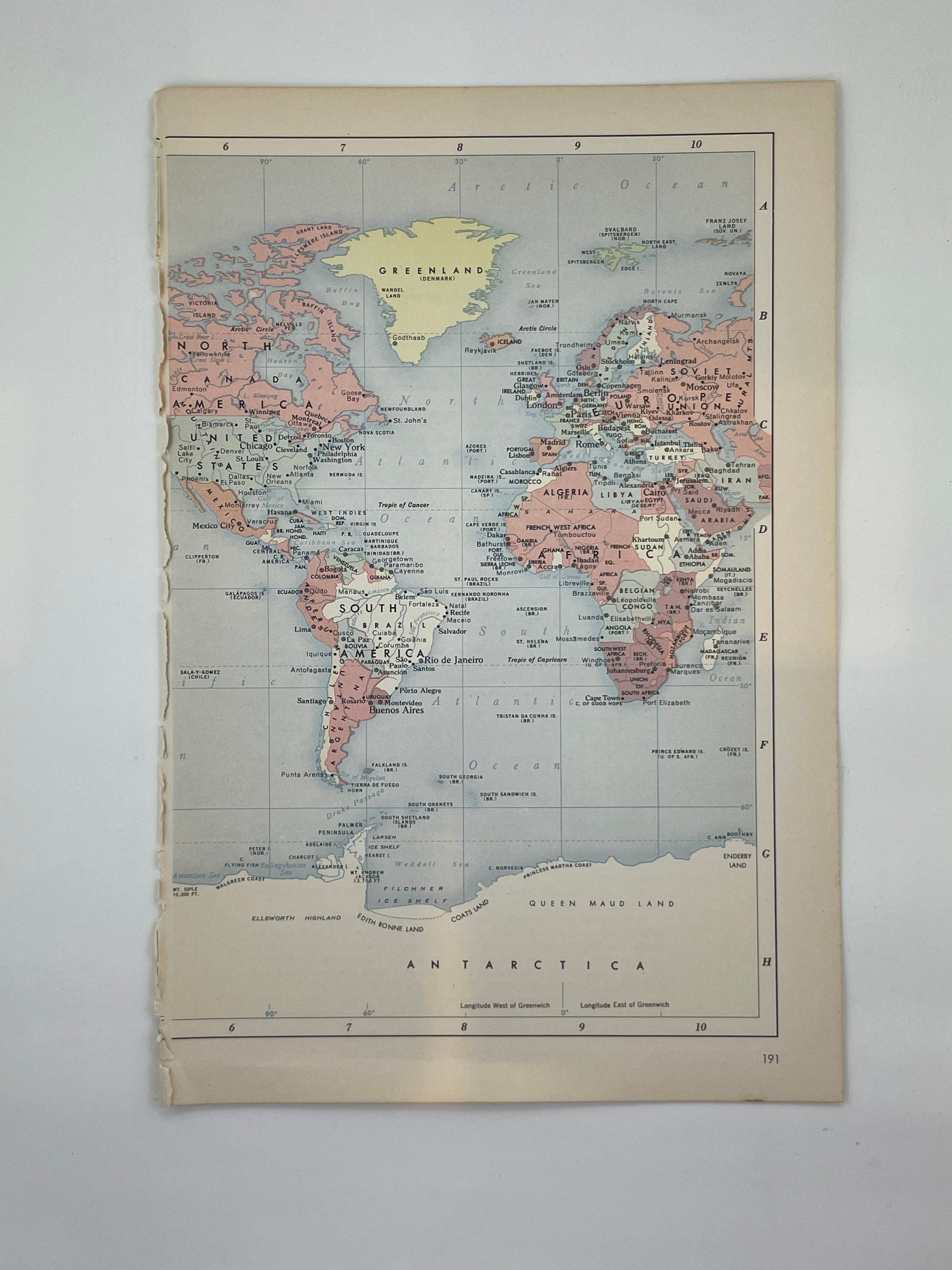 Vintage Map Pages Old Maps Decoupage Atlas Pages for - Etsy