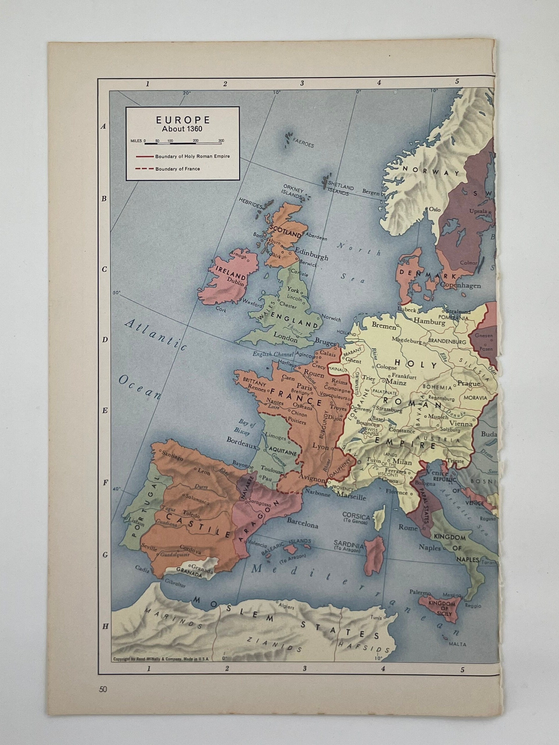 Vintage Map Pages Old Maps Decoupage Atlas Pages for - Etsy