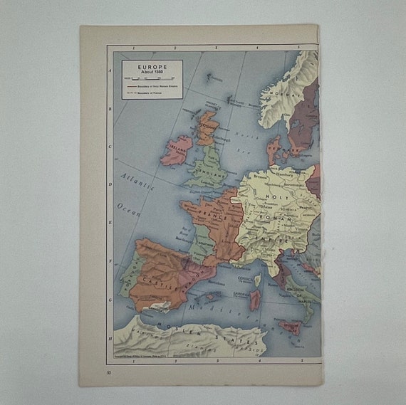 Vintage Map Pages Old Maps Decoupage Atlas Pages for | Etsy