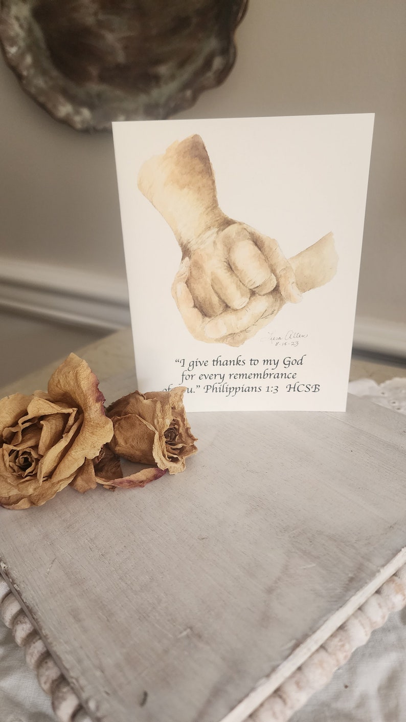 Praying Hands, Watercolor Painting, Greeting Card, Birthday, Friendship ...
