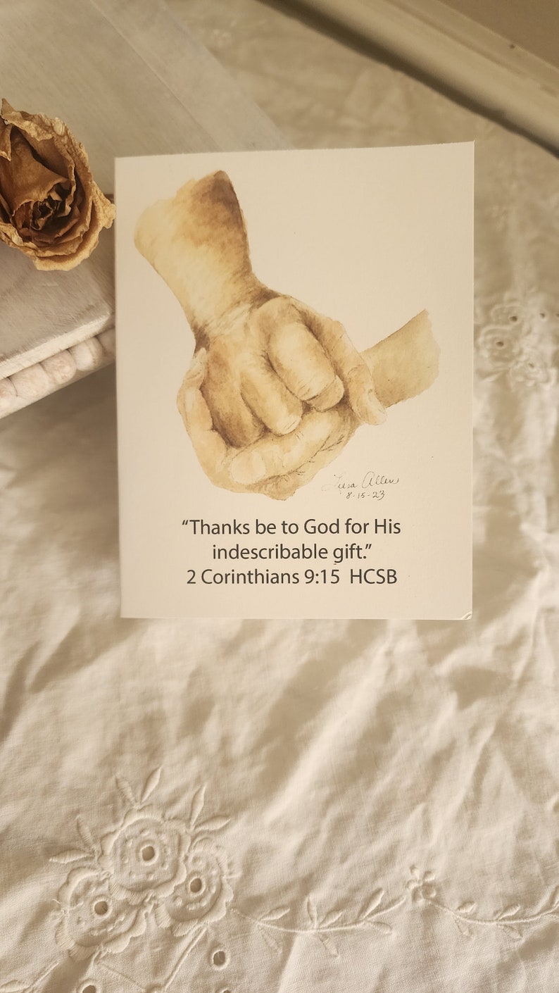 Praying Hands, Watercolor Painting, Greeting Card, Birthday, Friendship ...