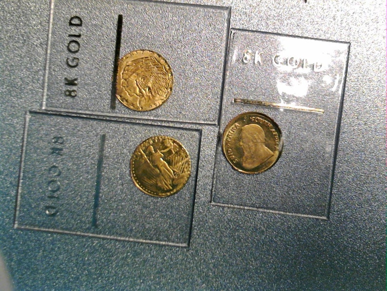Three Miniature 8K Gold Coin Replicas | Etsy