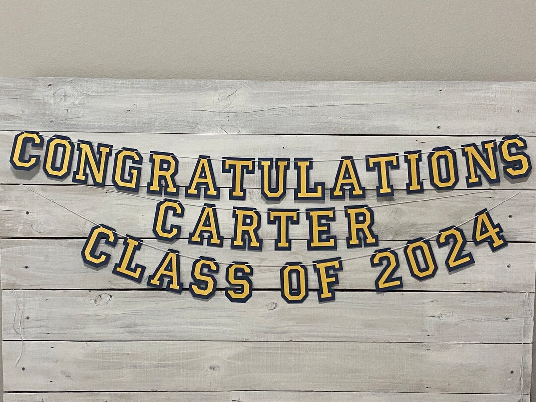 Custom Graduation Banner: School Colors, Class of [year] - Etsy